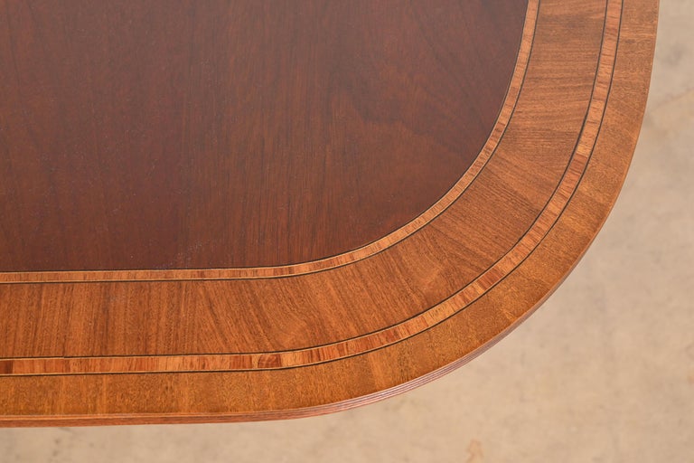 Councill Georgian Banded Mahogany Double Pedestal Dining Table, Newly ...