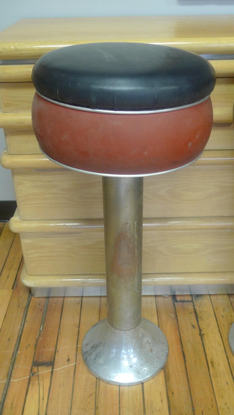 Counter from 1930s Soda Fountain Diner with Nine Swivel Stools, Art ...