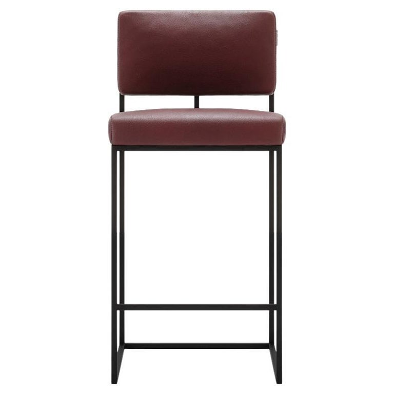 Counter Height Stool in Custom Metallic Finishes and Leather Colors For ...