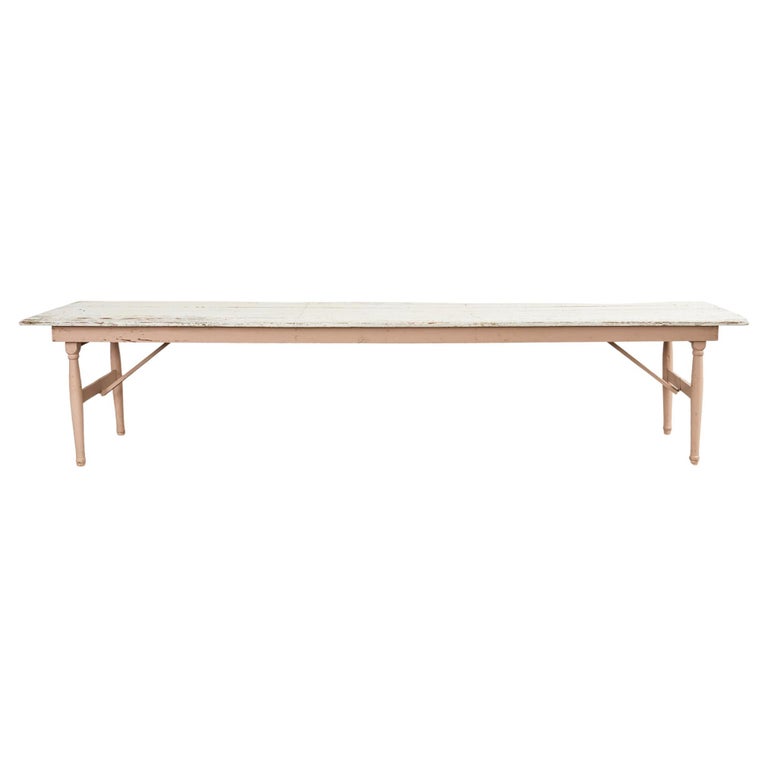Country American Painted Pine Farmhouse Folding Harvest Dining Table ...