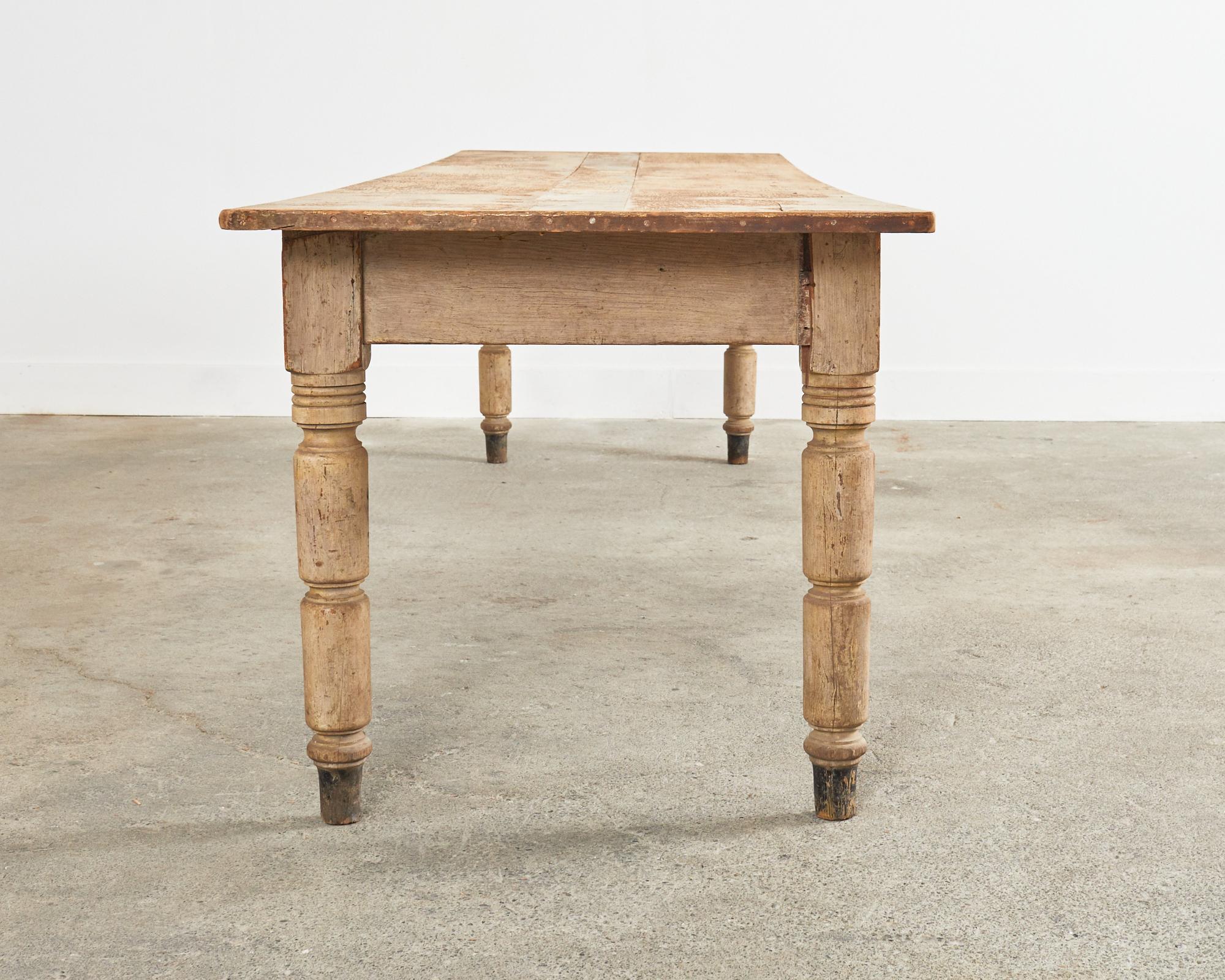 Country English Provincial Painted Pine Farmhouse Dining Table For Sale ...