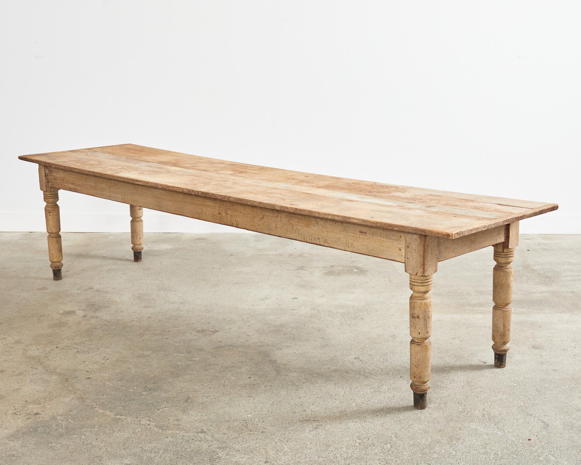 Country English Provincial Painted Pine Farmhouse Dining Table For Sale ...