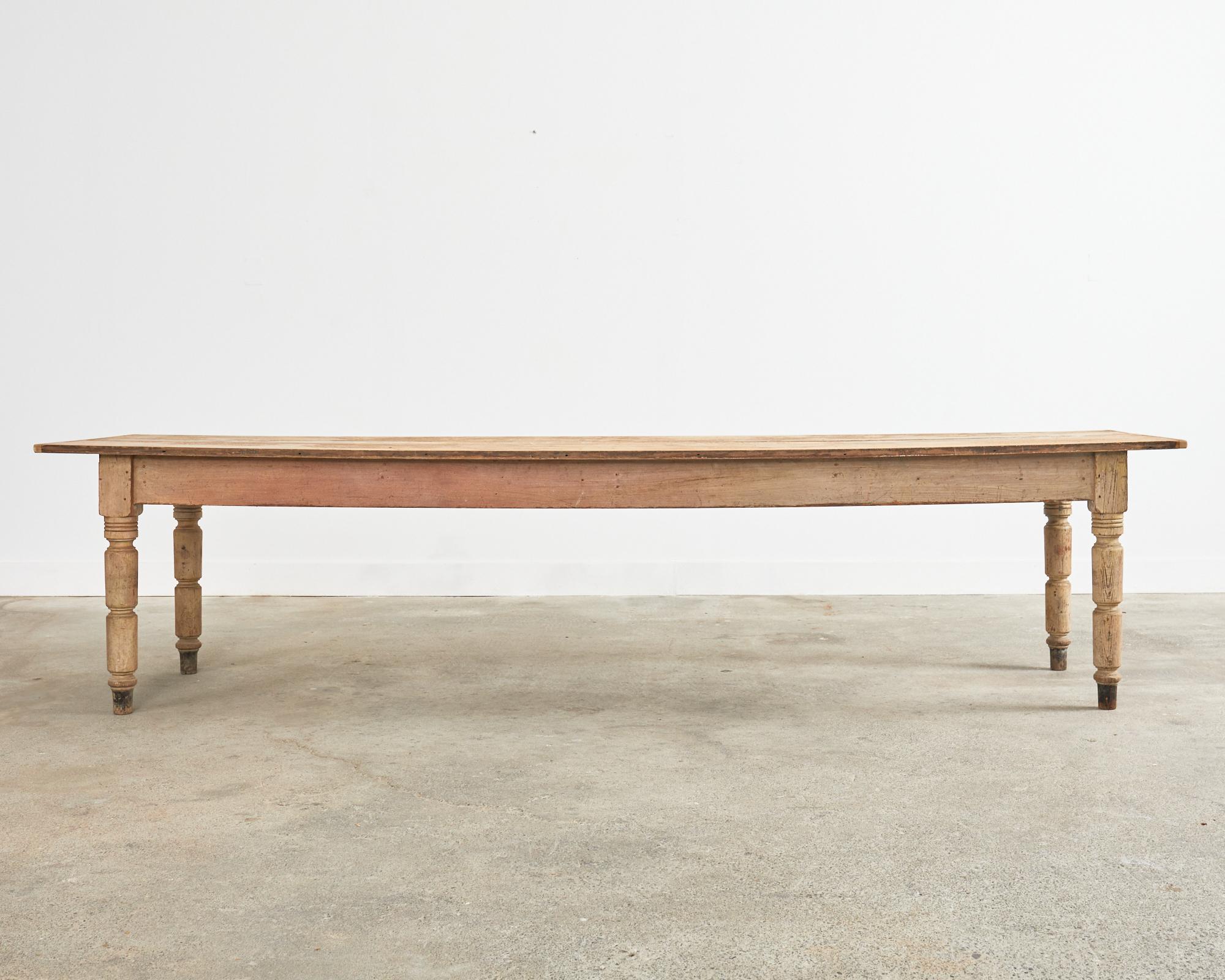 Country English Provincial Painted Pine Farmhouse Dining Table For Sale ...