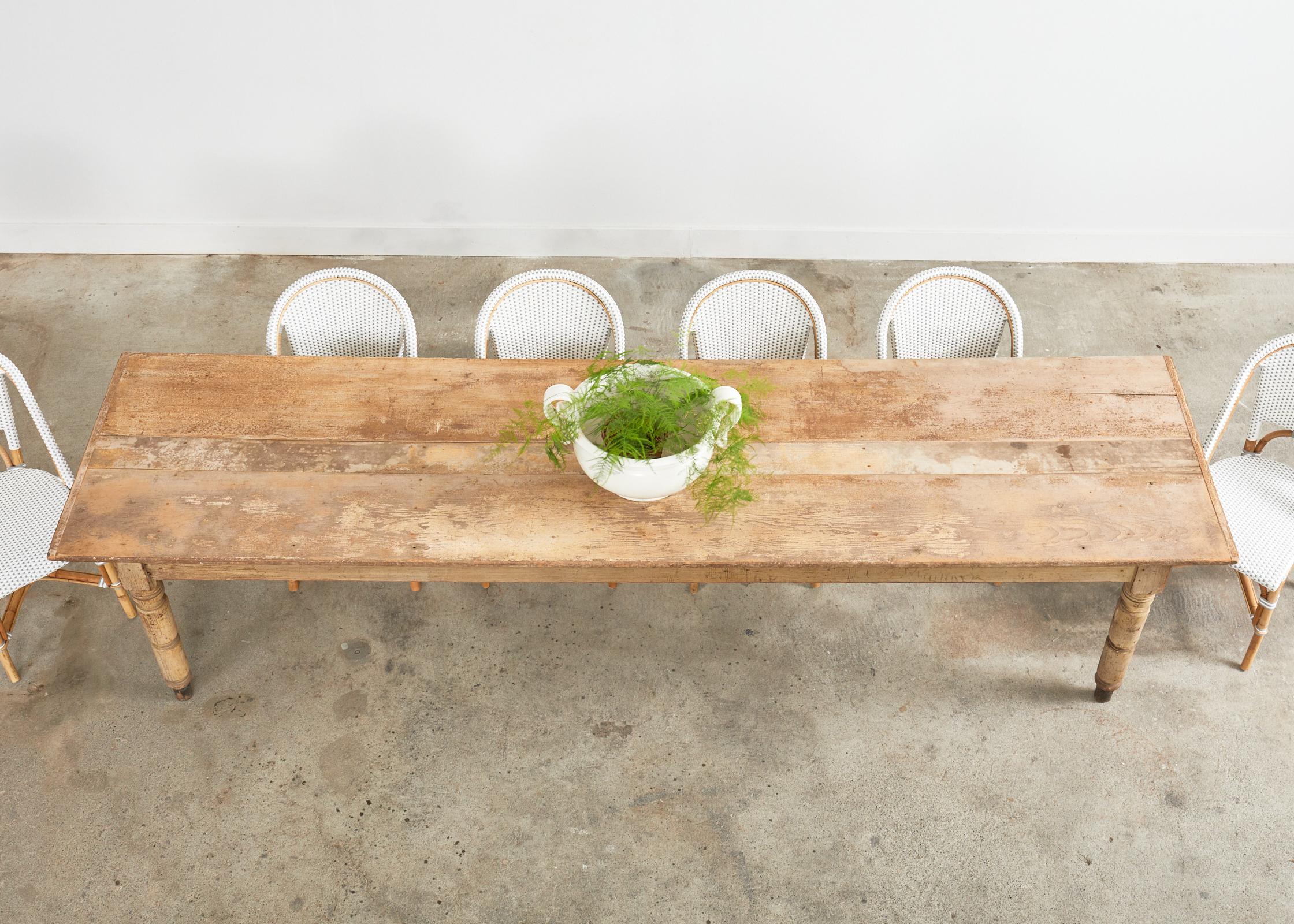 Country English Provincial Painted Pine Farmhouse Dining Table For Sale ...