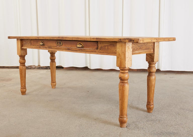 Country English Reclaimed Pine Farmhouse Dining Table at 1stDibs