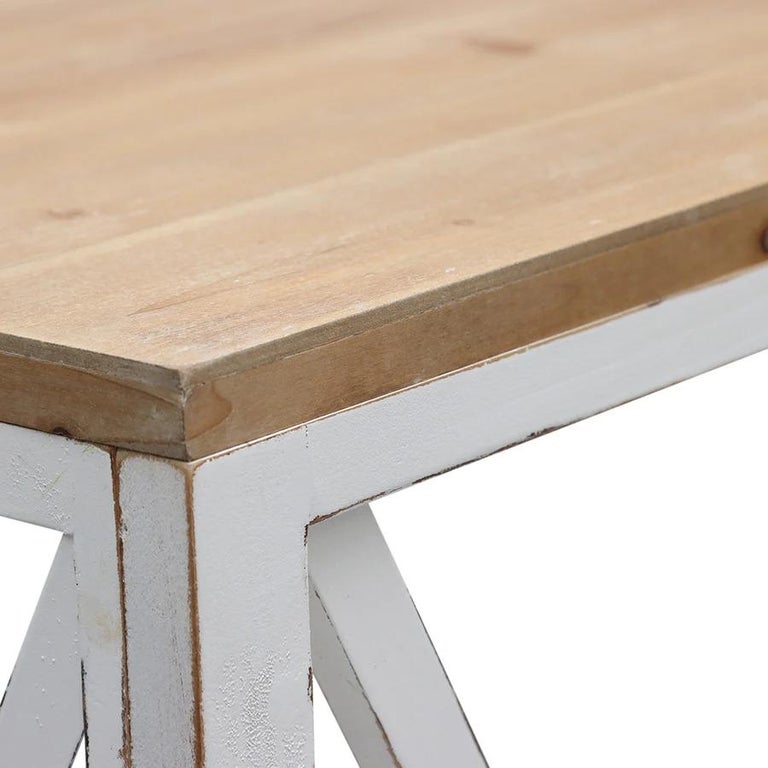 Country French Diamond White Wash Hall Table For Sale at 1stDibs