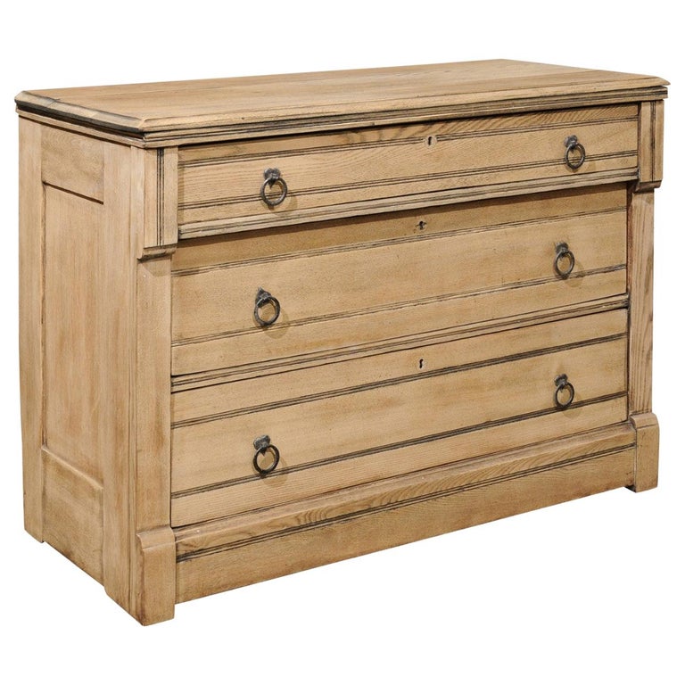 Country French Oak Bleached Chest at 1stDibs