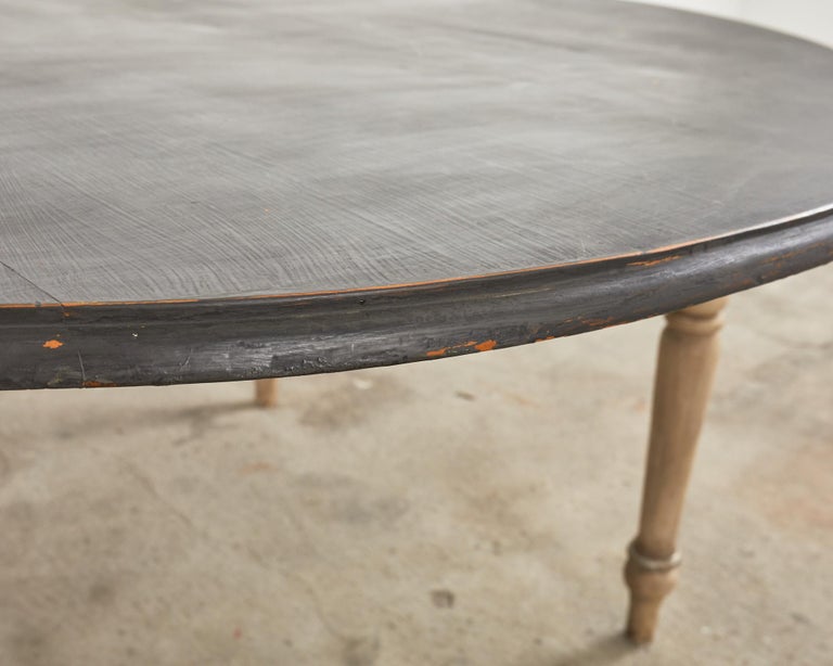 Country French Provincial Round Painted Dining Table by Ira Yeager For ...