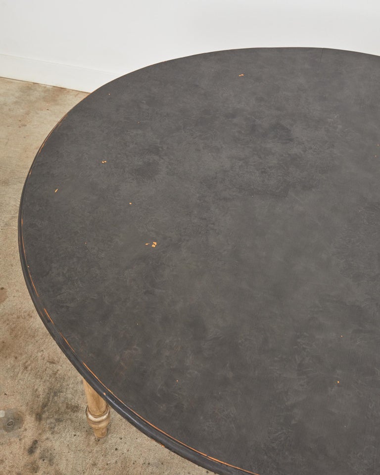 Country French Provincial Round Painted Dining Table by Ira Yeager For ...