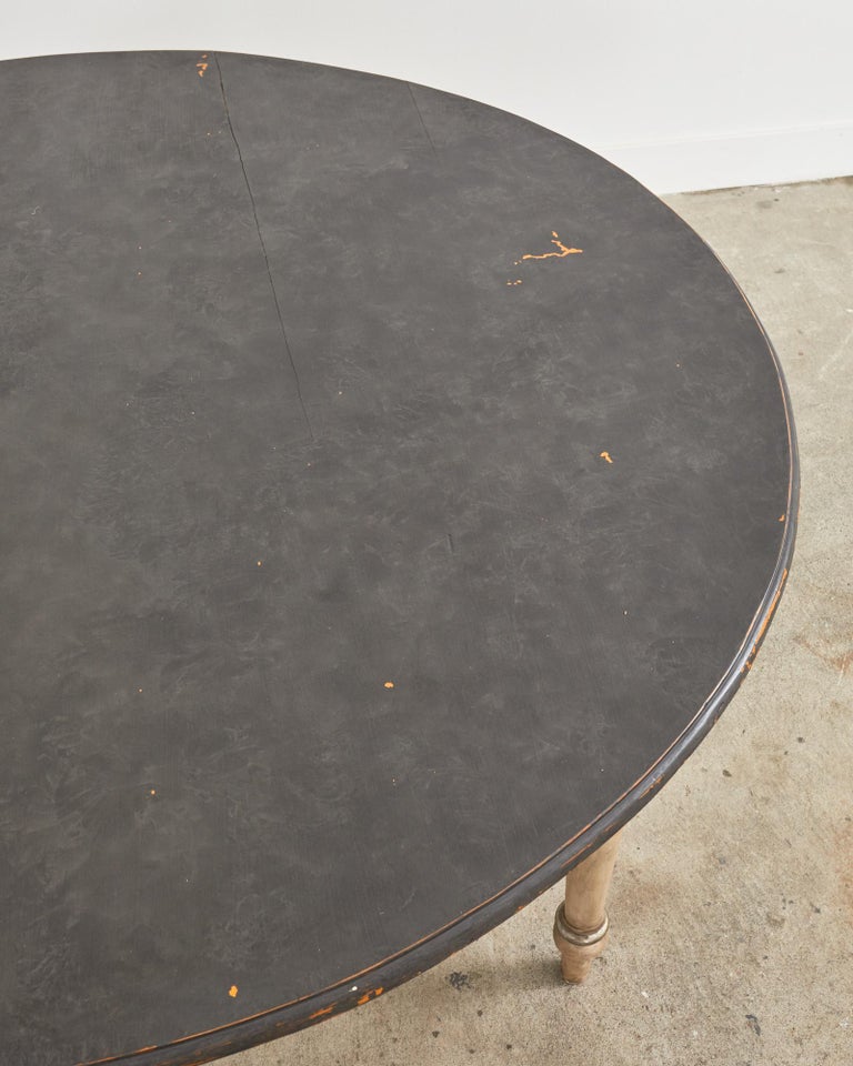 Country French Provincial Round Painted Dining Table by Ira Yeager For ...