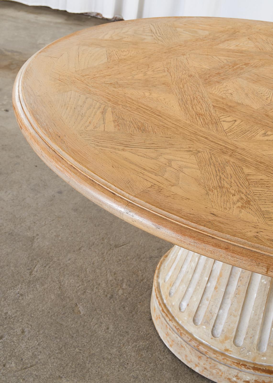 Country French Style Round Parquetry Pedestal Dining Table at 1stDibs ...