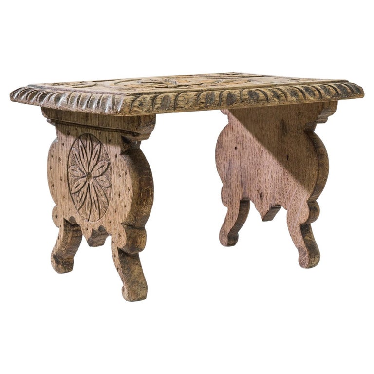 Country French Wooden Stool For Sale at 1stDibs