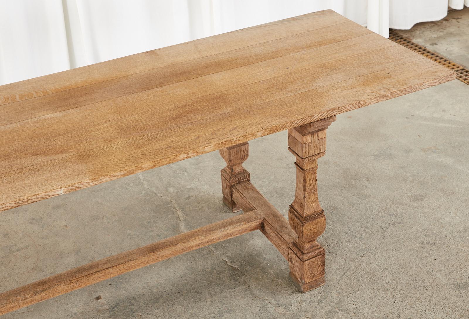Country Italian Bleached Oak Farmhouse Refectory Dining Table at ...