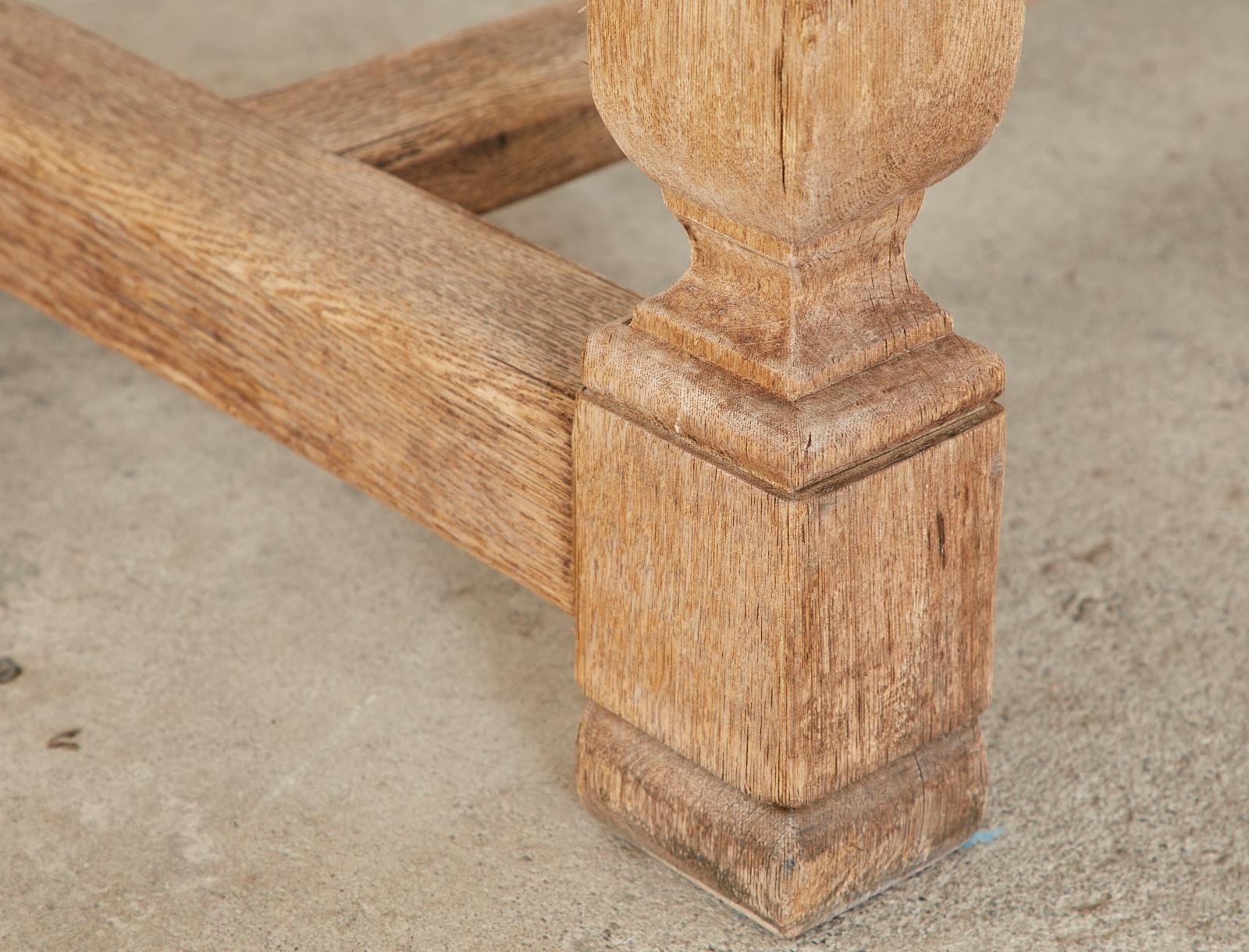 Country Italian Bleached Oak Farmhouse Refectory Dining Table at ...