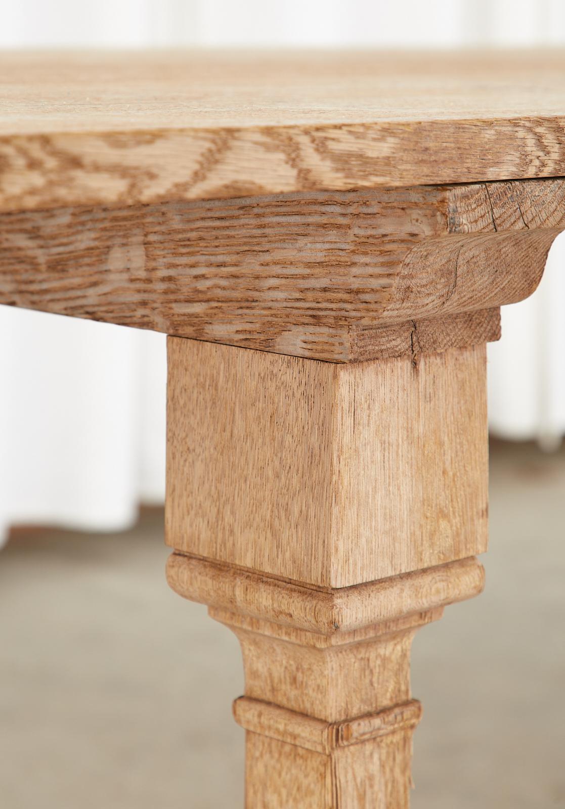 Country Italian Bleached Oak Farmhouse Refectory Dining Table at ...