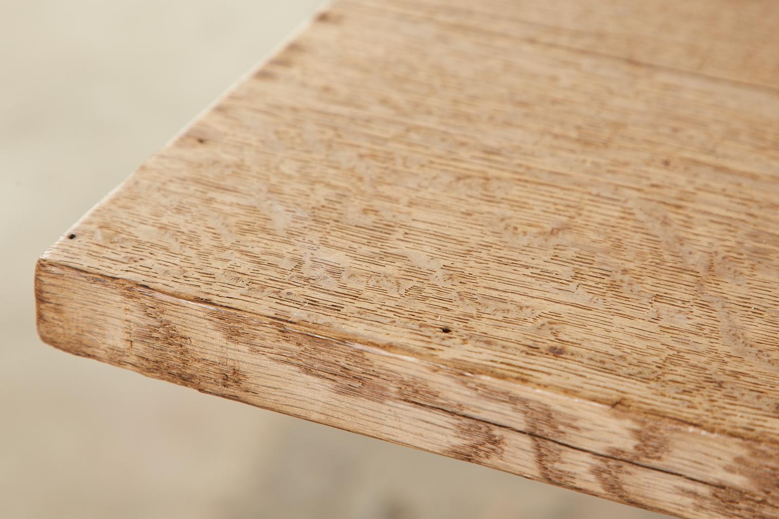 Country Italian Bleached Oak Farmhouse Refectory Dining Table at ...