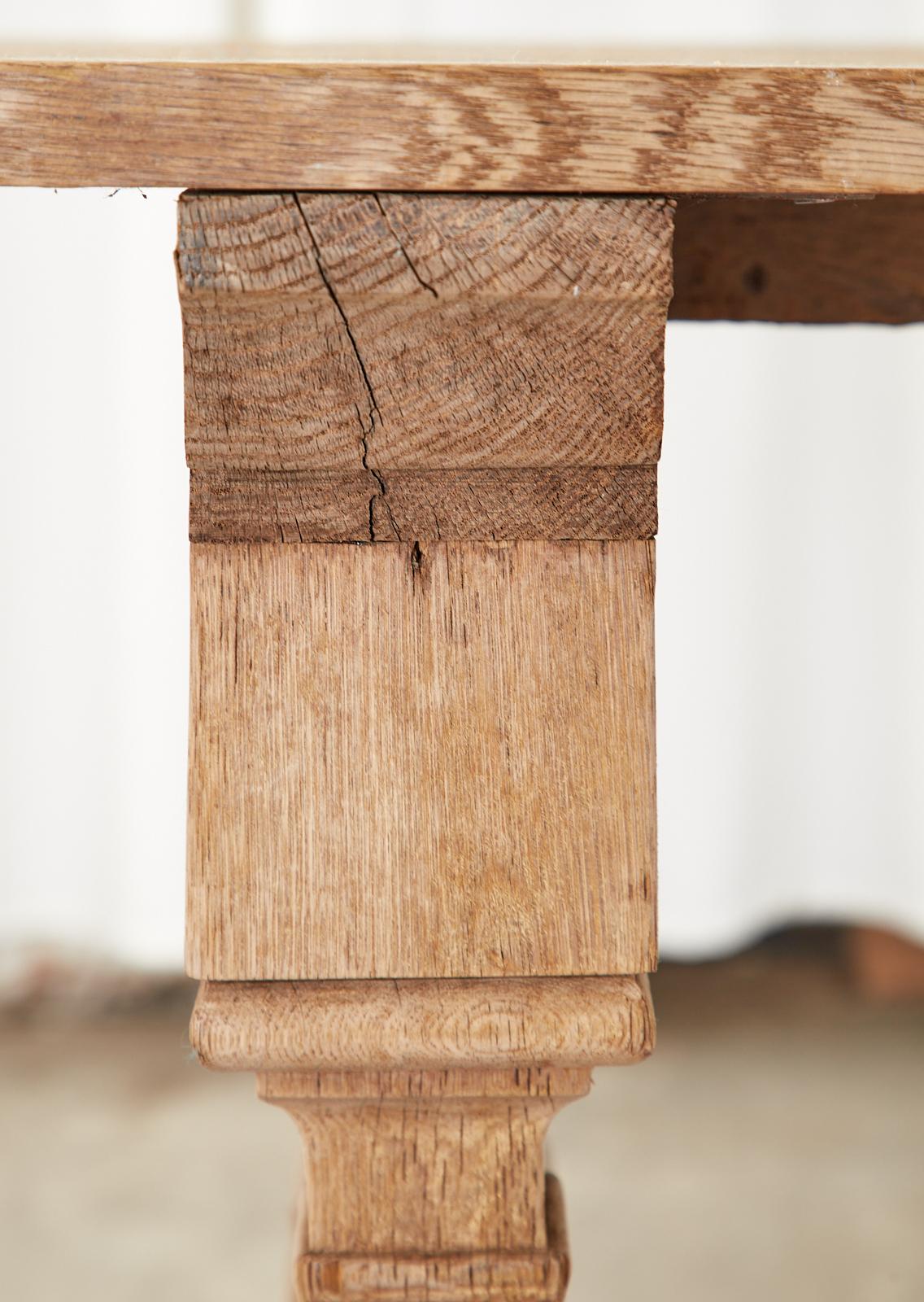 Country Italian Bleached Oak Farmhouse Refectory Dining Table at ...