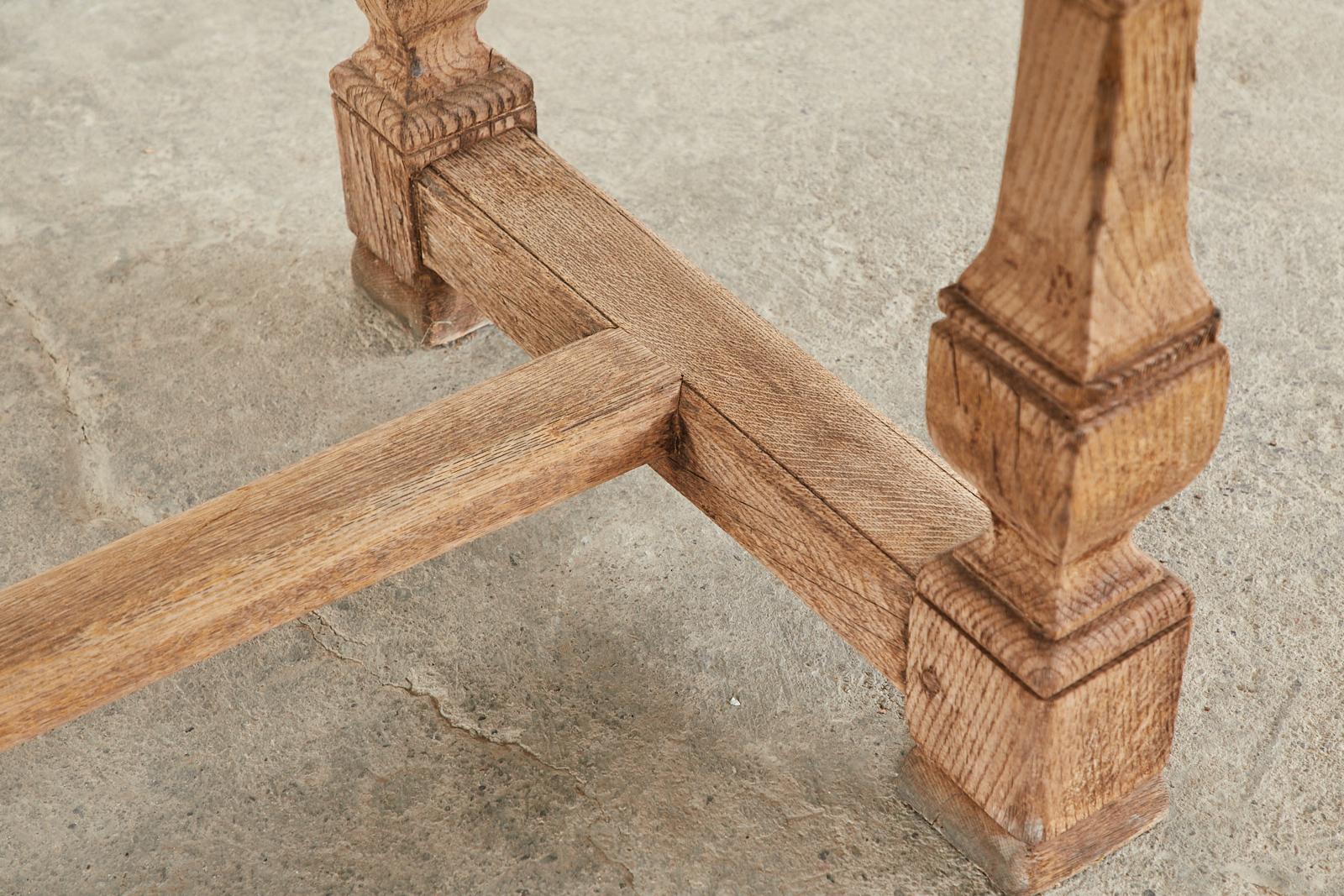 Country Italian Bleached Oak Farmhouse Refectory Dining Table at ...