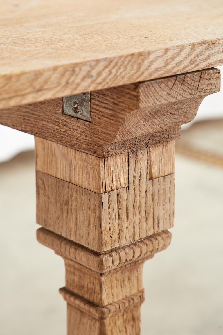 Country Italian Bleached Oak Farmhouse Refectory Dining Table at ...