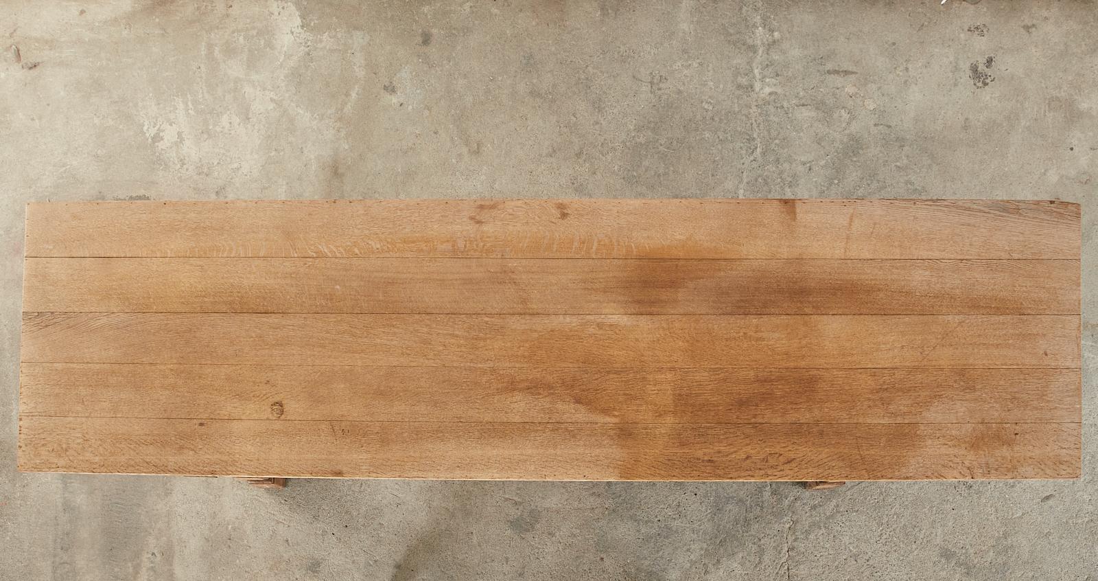 Country Italian Bleached Oak Farmhouse Refectory Dining Table at ...