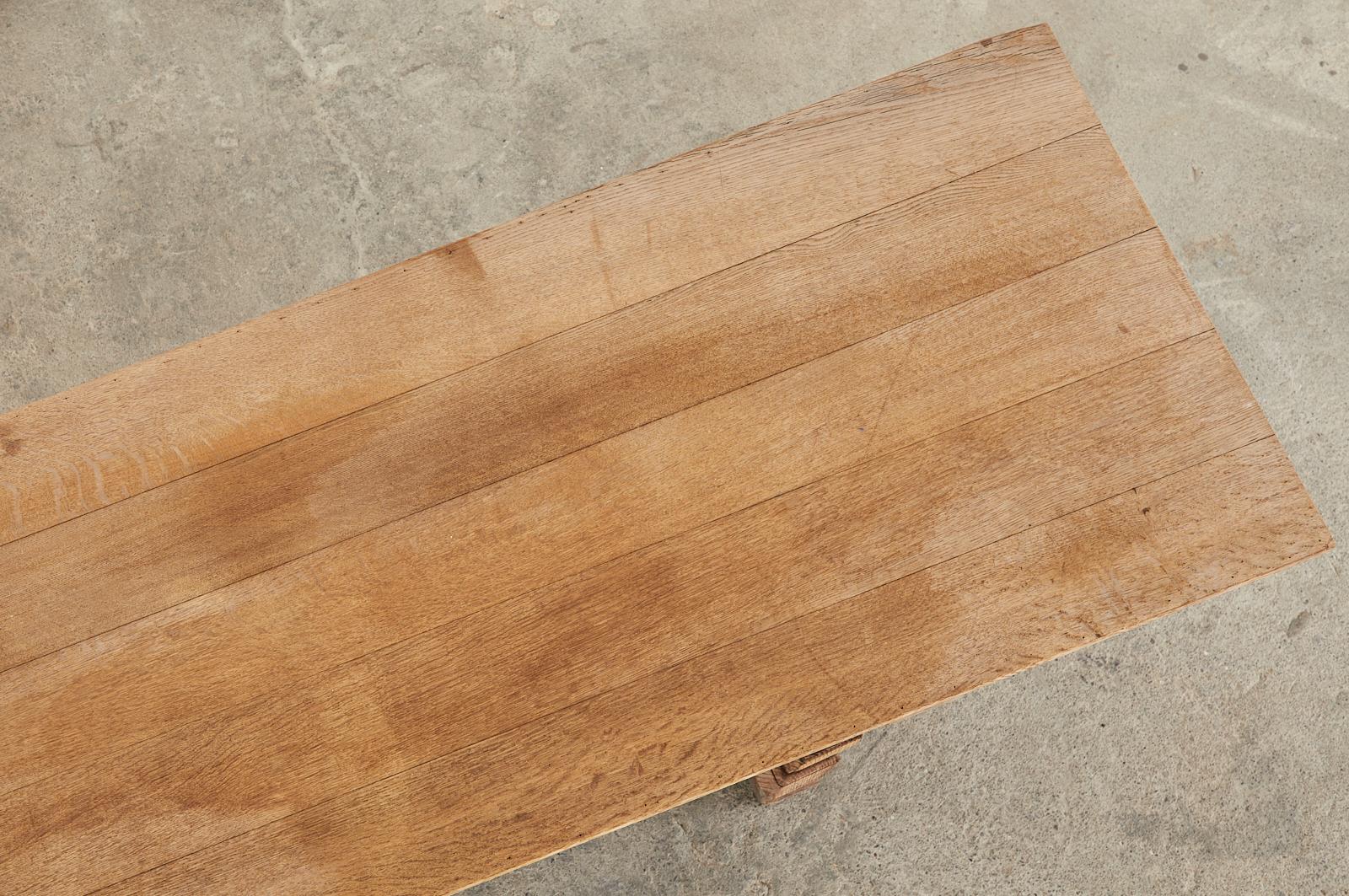 Country Italian Bleached Oak Farmhouse Refectory Dining Table at ...
