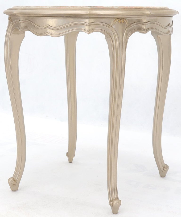 Country Provincial Tall Legs Silver Gilt Marble-Top Lamp Table Stand ...