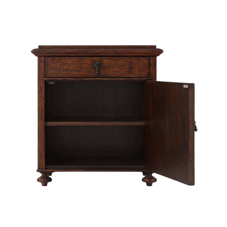 Country Rustic Oak Bedside Table For Sale at 1stDibs