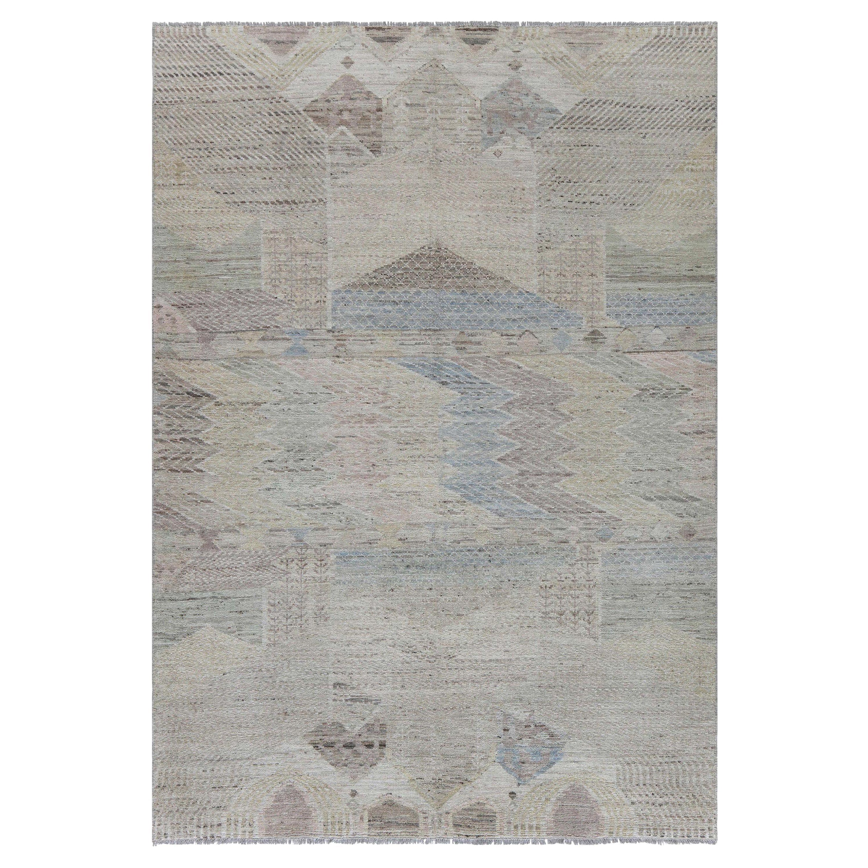 Modern Abstract Beige, Black Hand Knotted Wool Rug by Doris Leslie Blau ...