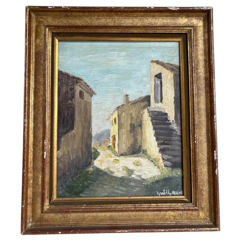 Countryside village oil on canvas France 19th century For Sale at 1stDibs