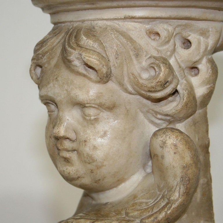 Couple of 17th-18th Century Italian Marble Angels at 1stDibs