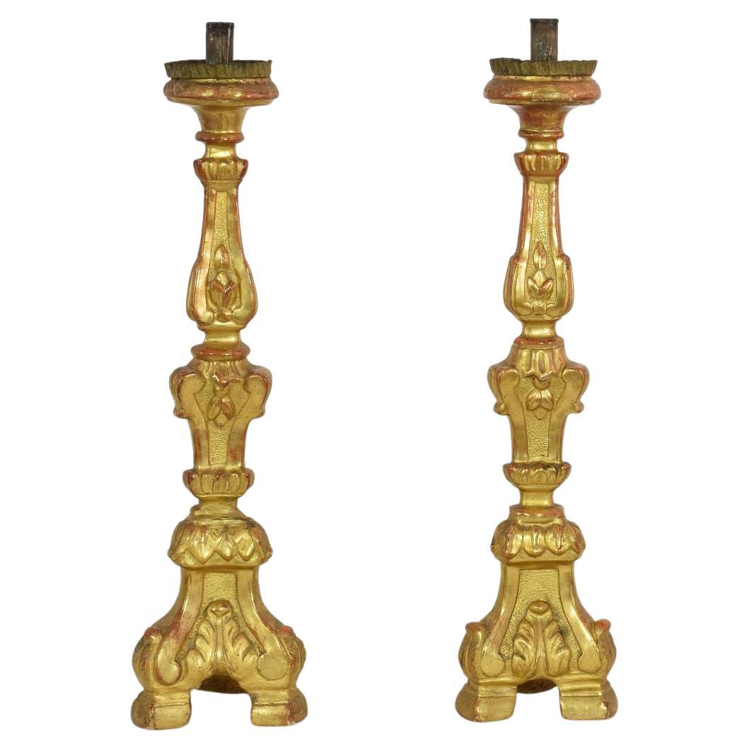 Couple of Late 18th Century Italian Neoclassical Giltwood Candleholders ...