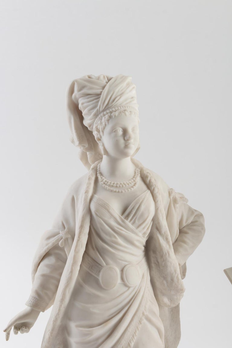 Couple of Ottomans in Biscuit, Late 19th Century at 1stDibs