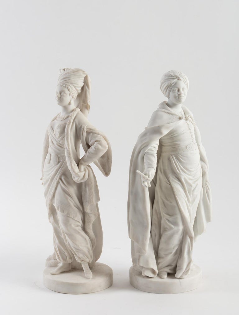 Couple of Ottomans in Biscuit, Late 19th Century at 1stDibs