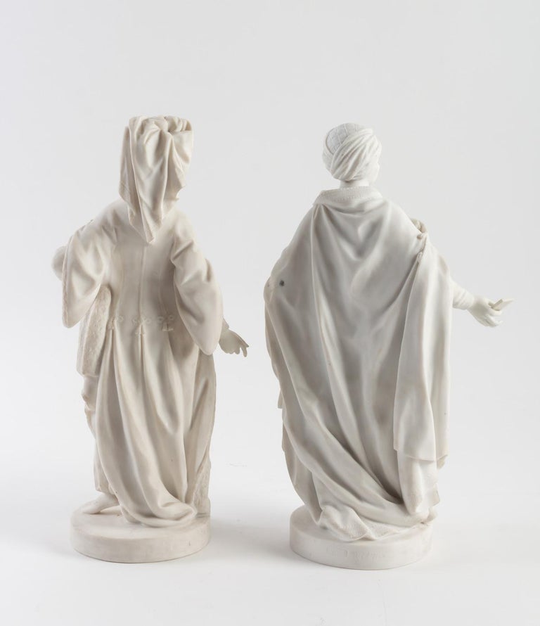 Couple of Ottomans in Biscuit, Late 19th Century at 1stDibs