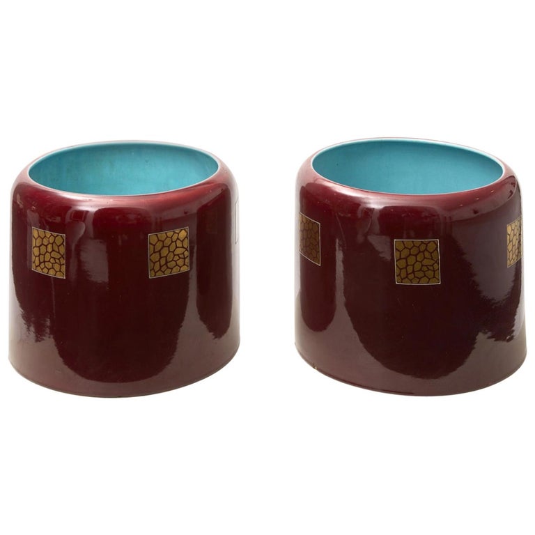 Couple Porta Vasi Ceramic 1930 Italy For Sale at 1stDibs