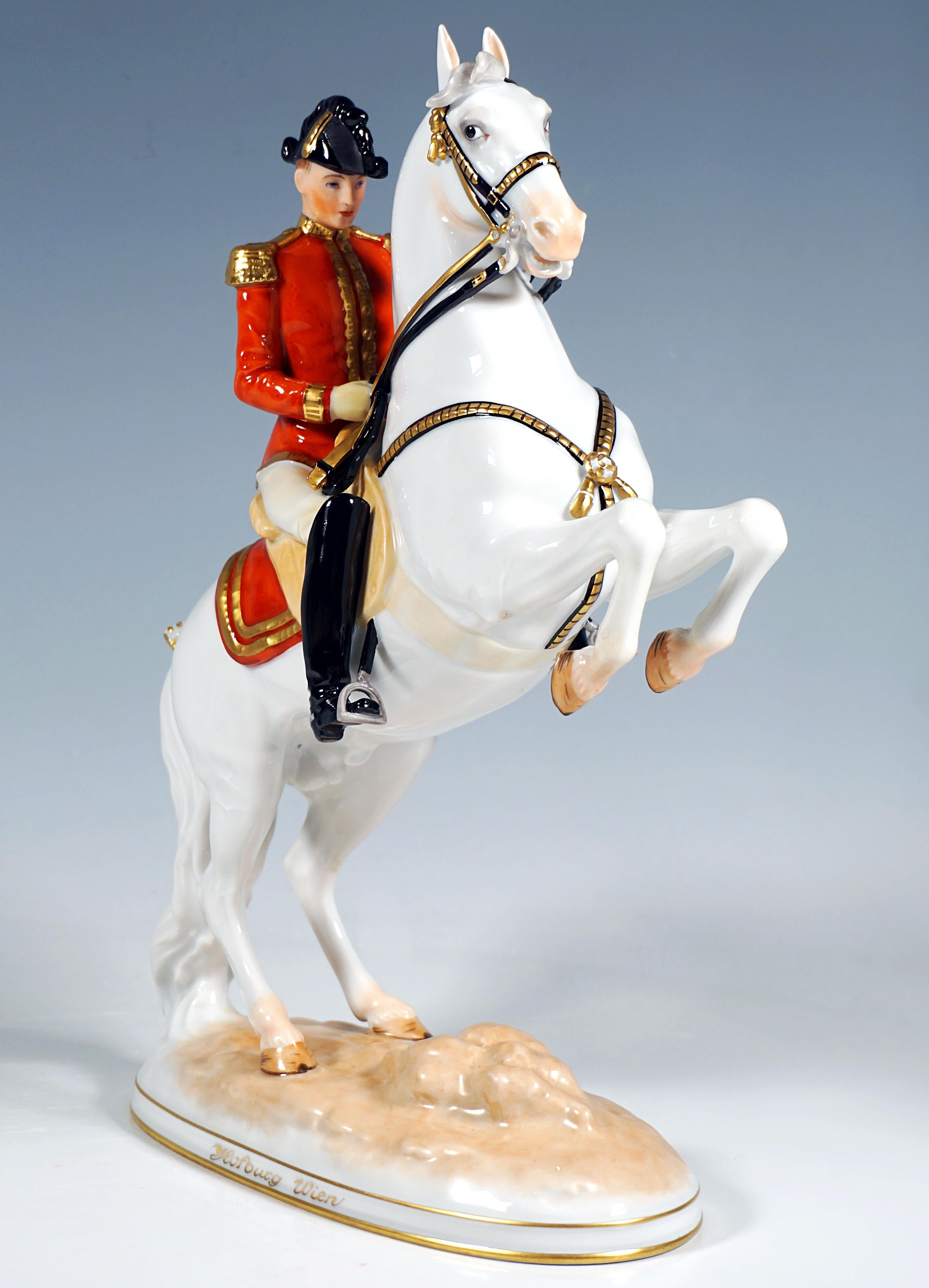 Courbette With Rider, Spanish Riding School In Vienna, Horse By ...