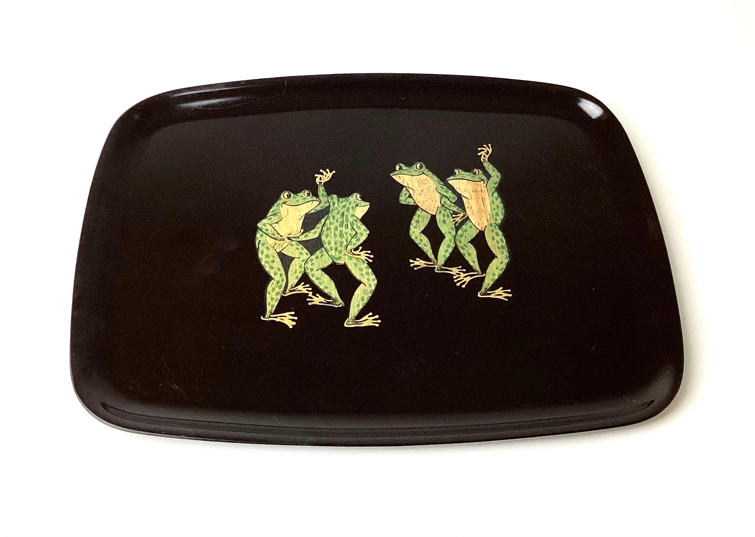 Couroc Tray with Frogs, Monterey, California 1970s For Sale at 1stDibs