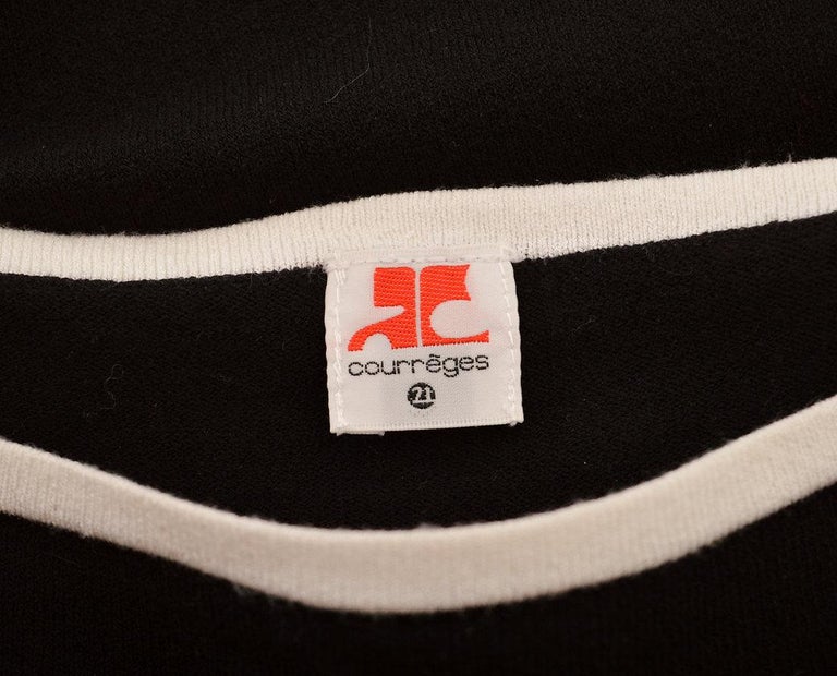 Courrèges 21 Knitted Logo Vest Monochrome Tank Top For Sale at 1stDibs