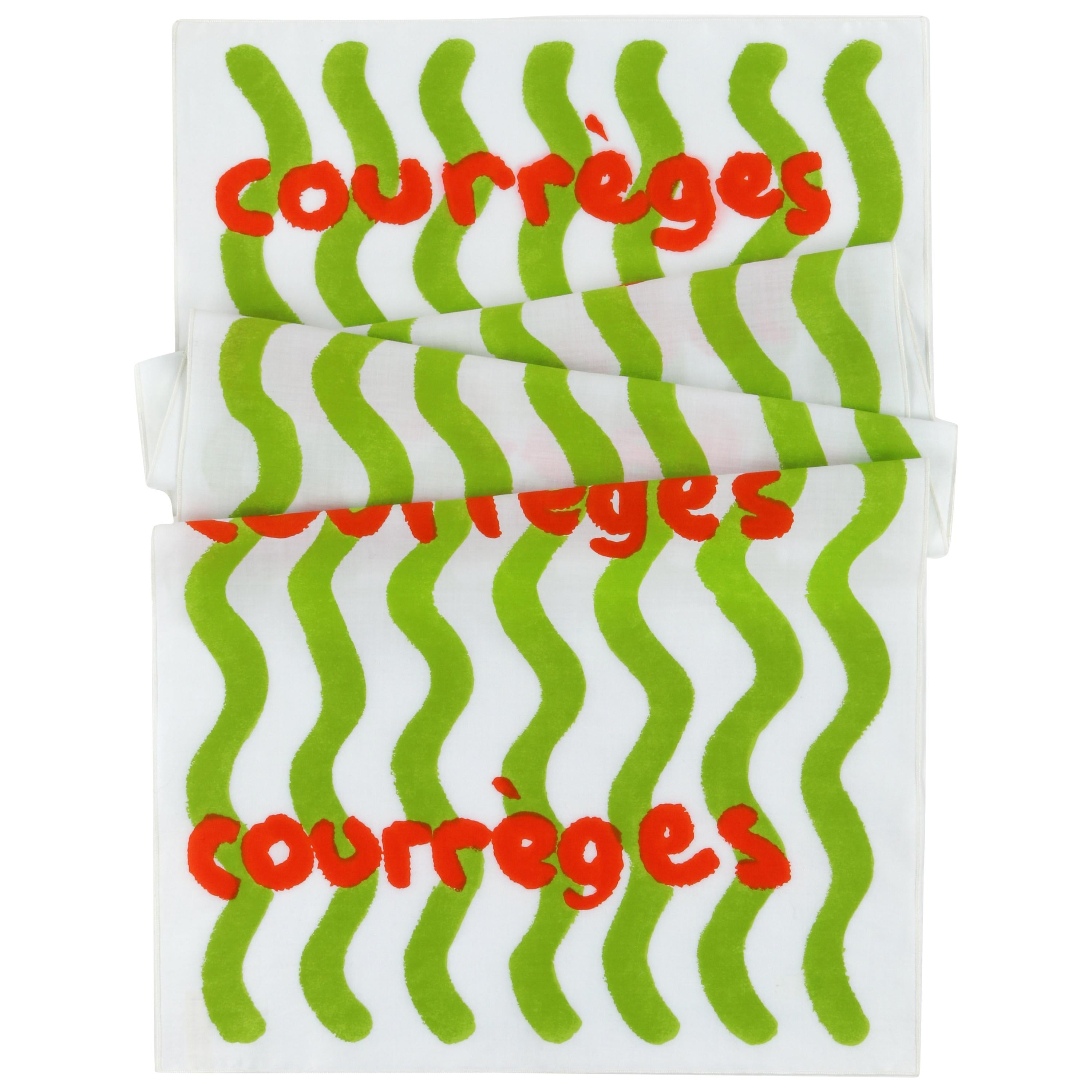 Andre Courreges Cotton Sateen Logo Scarf For Sale at 1stDibs ...