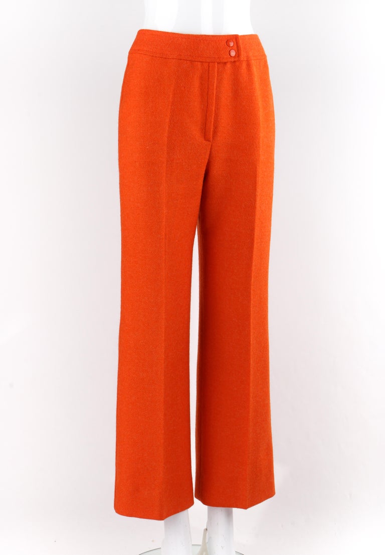 COURREGES c.1970’s Hyperbole Bright Orange High Rise Wide Leg Trouser ...