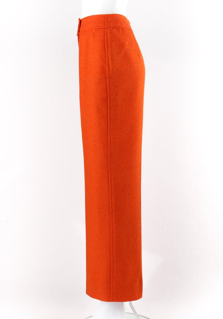 COURREGES c.1970’s Hyperbole Bright Orange High Rise Wide Leg Trouser ...