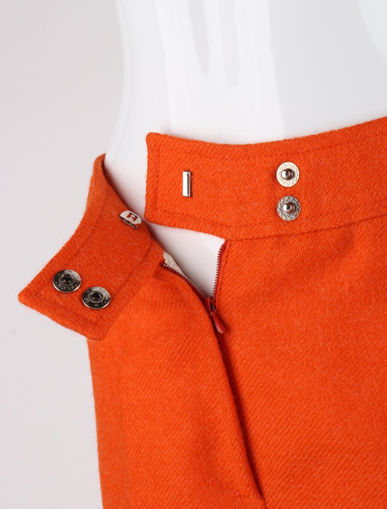 COURREGES c.1970’s Hyperbole Bright Orange High Rise Wide Leg Trouser ...