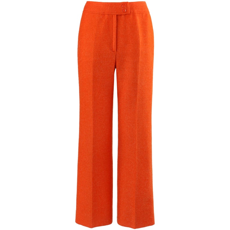 COURREGES c.1970’s Hyperbole Bright Orange High Rise Wide Leg Trouser ...