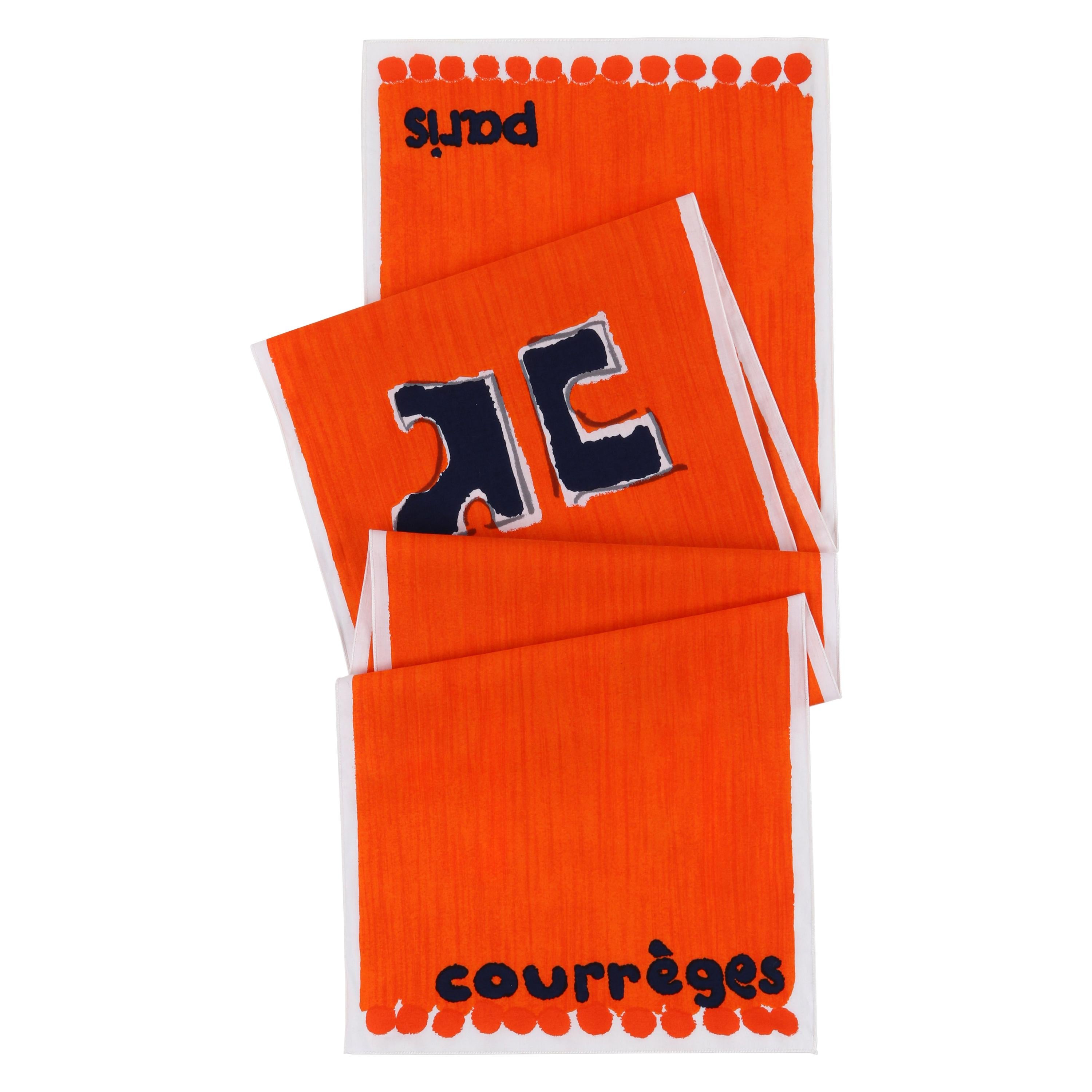 Andre Courreges Cotton Sateen Logo Scarf For Sale at 1stDibs ...