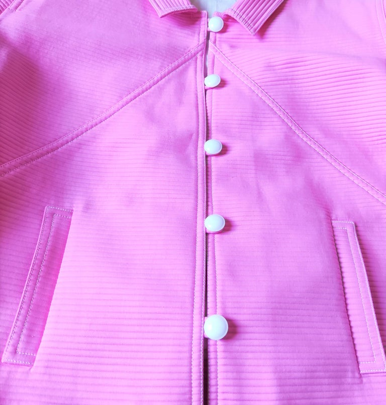 Courrèges Courreges Rose Pink Cotton Elegant Evening Vintage Coat ...