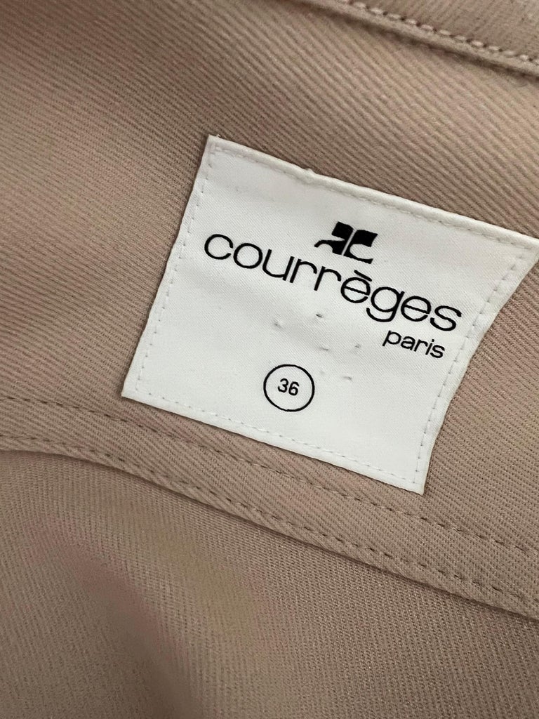 Courreges Paris Beige Jacket, Size 36 For Sale at 1stDibs