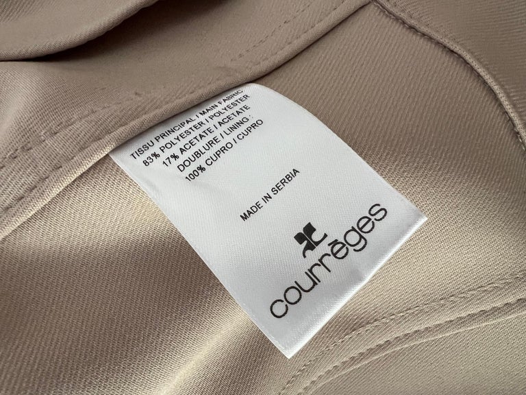 Courreges Paris Beige Jacket, Size 36 For Sale at 1stDibs