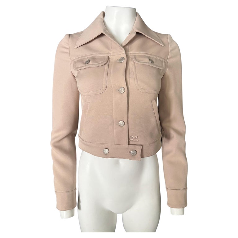 Courreges Paris Beige Jacket, Size 36 For Sale at 1stDibs