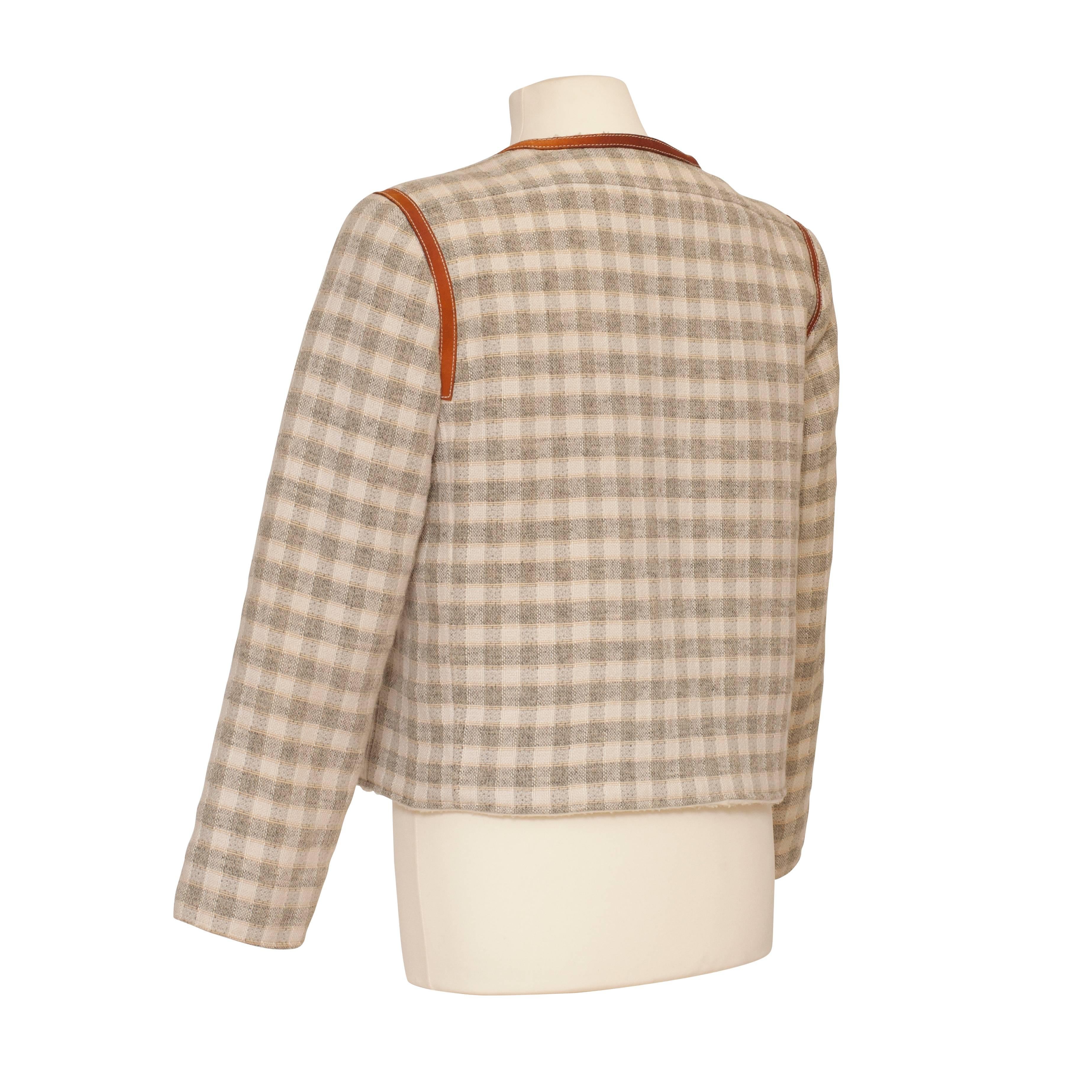 Courreges Paris Natural white and Gray Jacket circa 1960's For Sale at ...