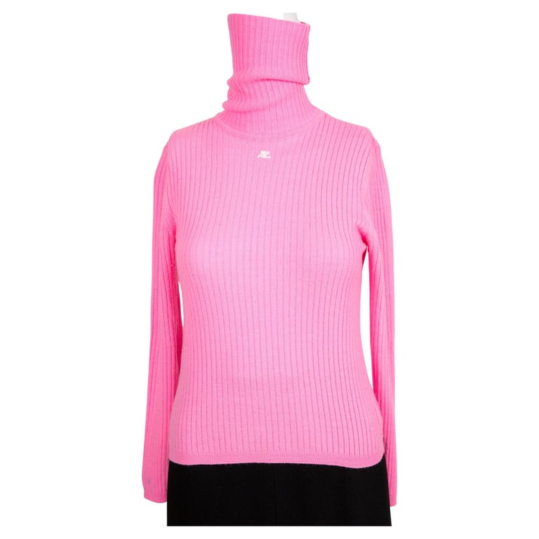 Courreges Pink Ribbed Top For Sale at 1stDibs